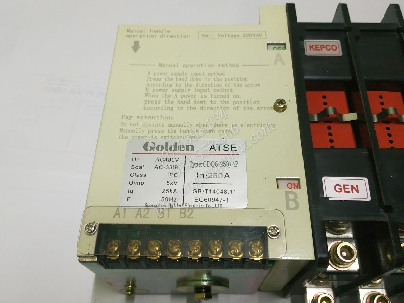Linh Kiện Máy Phát Điện - Nhật Minh - ATS GOLDEN 250A GDQ6-250A/5P